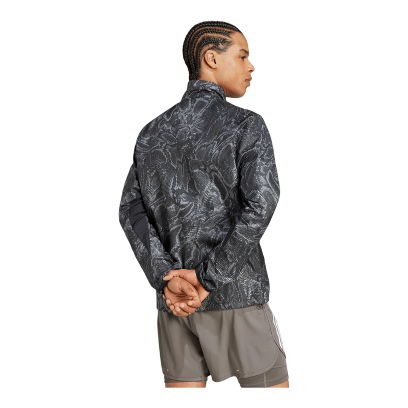 Adidas Mens OTR E AOP Windproof Jacket (Black/Grey) | Sportpursuit.com