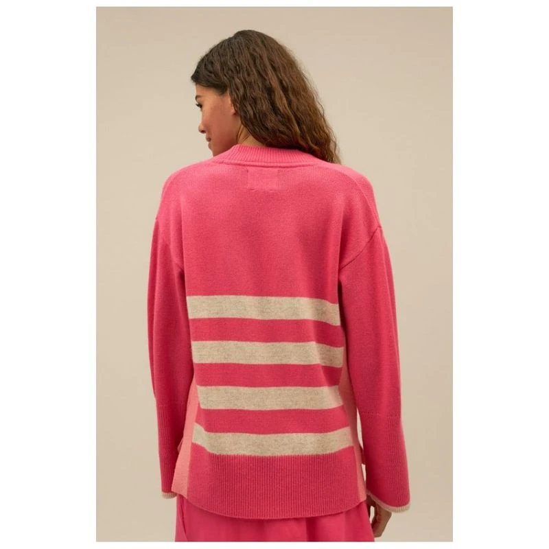 BAM Womens Wandle Pullover (Peony Pink /Oatmeal Marl Stripe) | Sport