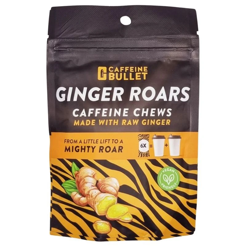 Caffeine Bullet Ginger Roars Energy Chews Snack (Ginger - 12 Packs)