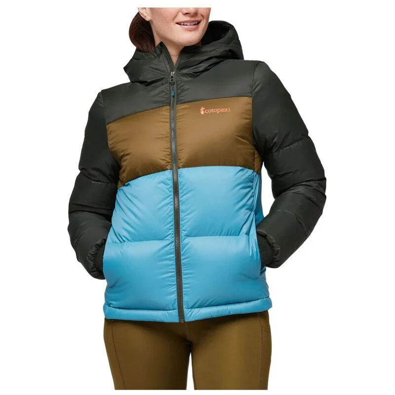 Cotopaxi Womens Solazo Hooded Down Jacket (Woods/Drizzle) | Sportpursu