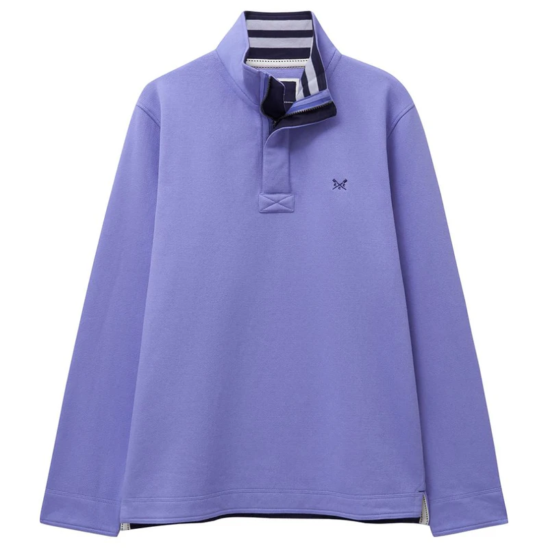 Crew Clothing Co Mens Pique Solid Pullover (Corn Flower Blue) | Sportp