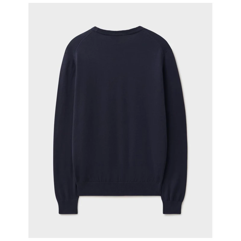 Crew Clothing Co Mens Cotton Crew Neck Pullover (Heather Dark Navy)