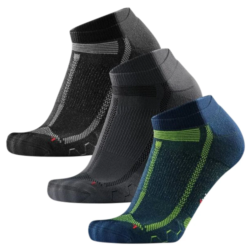 Danish Endurance Long Distance Running Low-Cut 3-Pack Socks (Multicolo