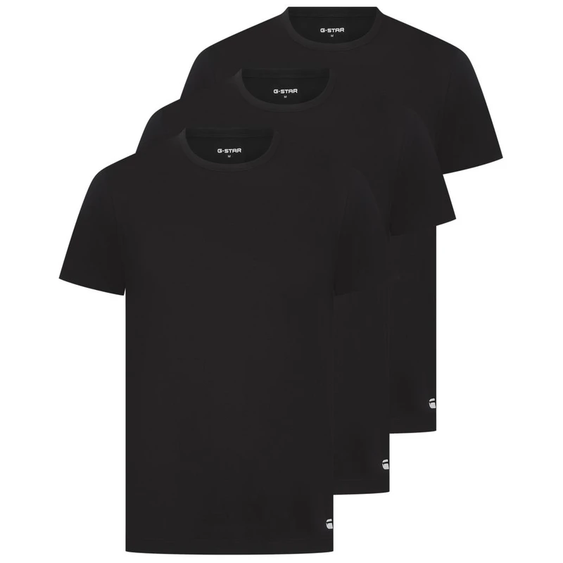 GStar Raw Mens Cove 3-Pack Sleep Short Sleeve T-Shirt (Black) | Sportp