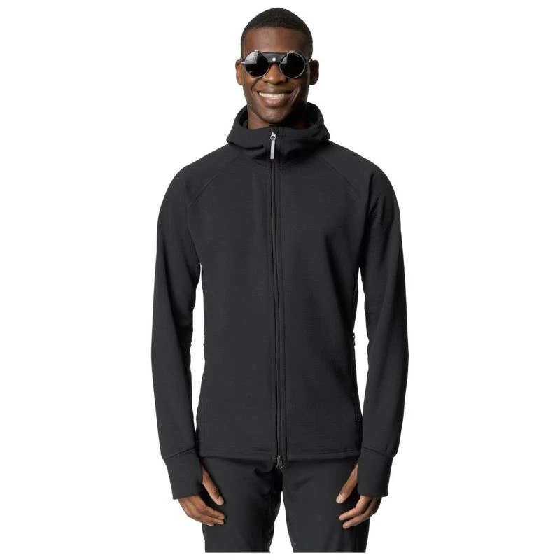 Houdini Mens Mono Air Houdi Fleece Jacket (True Black) | Sportpursuit.