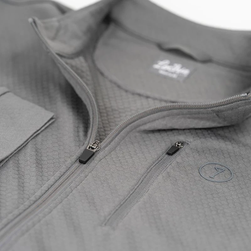 Lochie Mens Grid Fleece Full Zip Full Zip (Lava Smoke) | Sportpursuit.