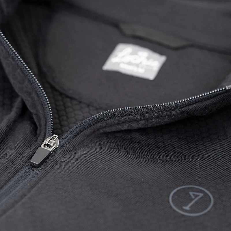 Lochie Mens Grid Fleece Quarter Zip Pullover (Black Onyx) | Sportpursu