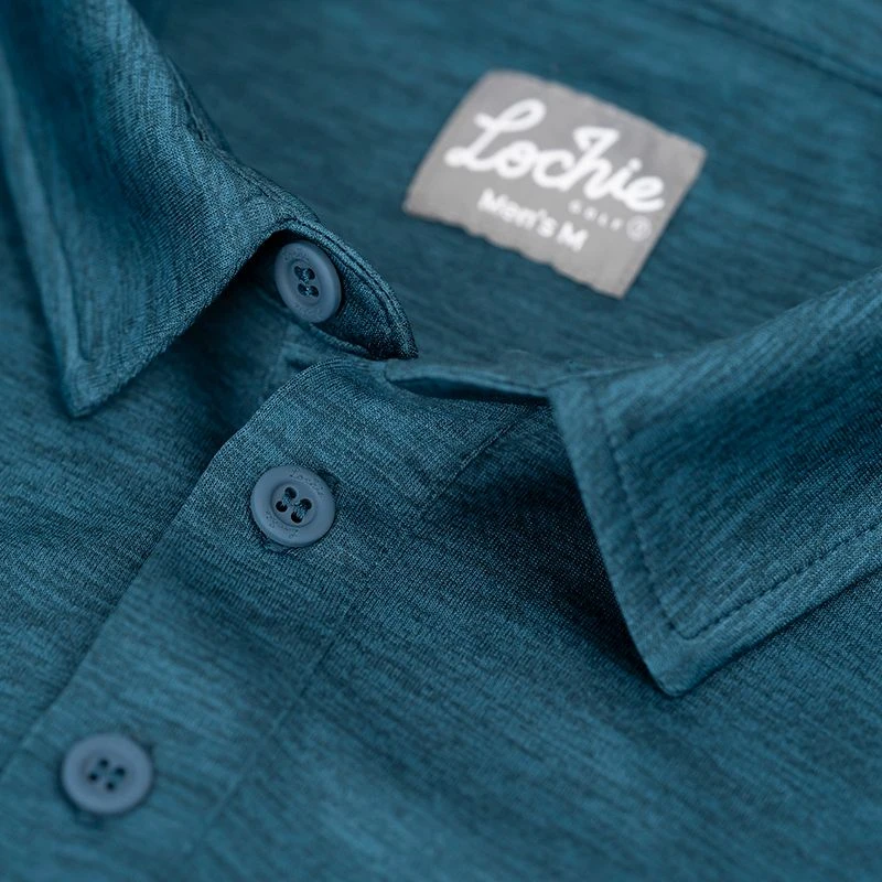 Lochie Mens LS Tech Polo (Deep Dive) | Sportpursuit.com