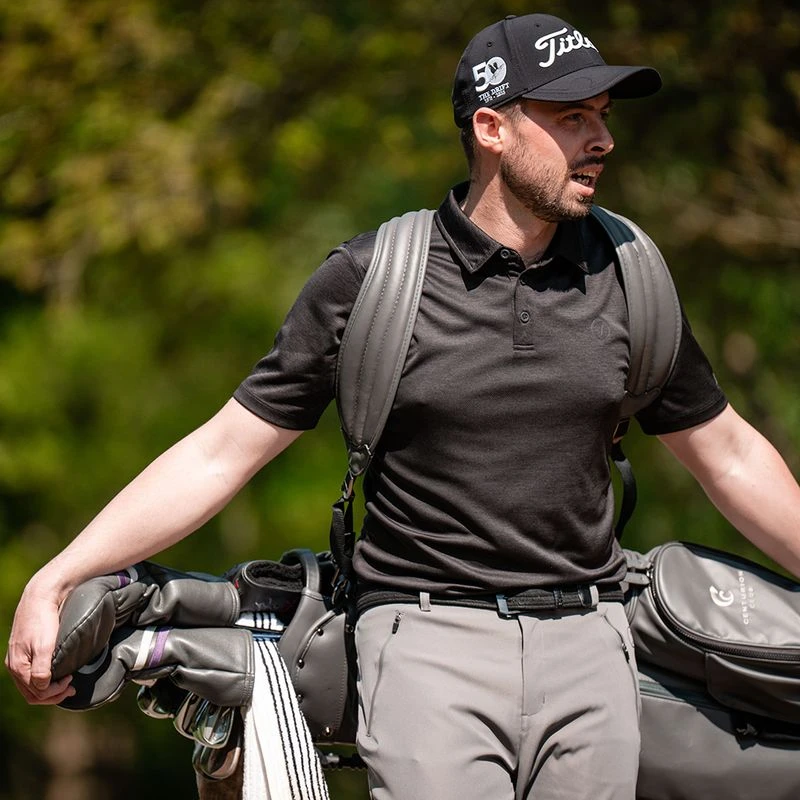 Lochie Mens SS Tech Polo (Black Onyx) | Sportpursuit.com