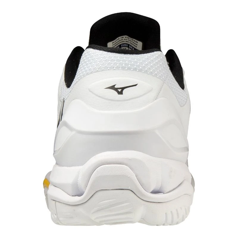 Mizuno Mens Wave Stealth V Handball Shoes (White/Black/LemonChrome)