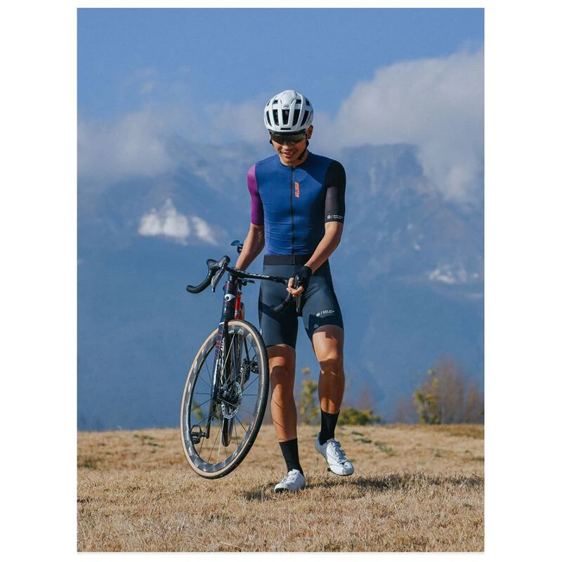 Monton Mens Urban+ Traveler EVO Short Sleeve Cycling Jersey (blue) | S