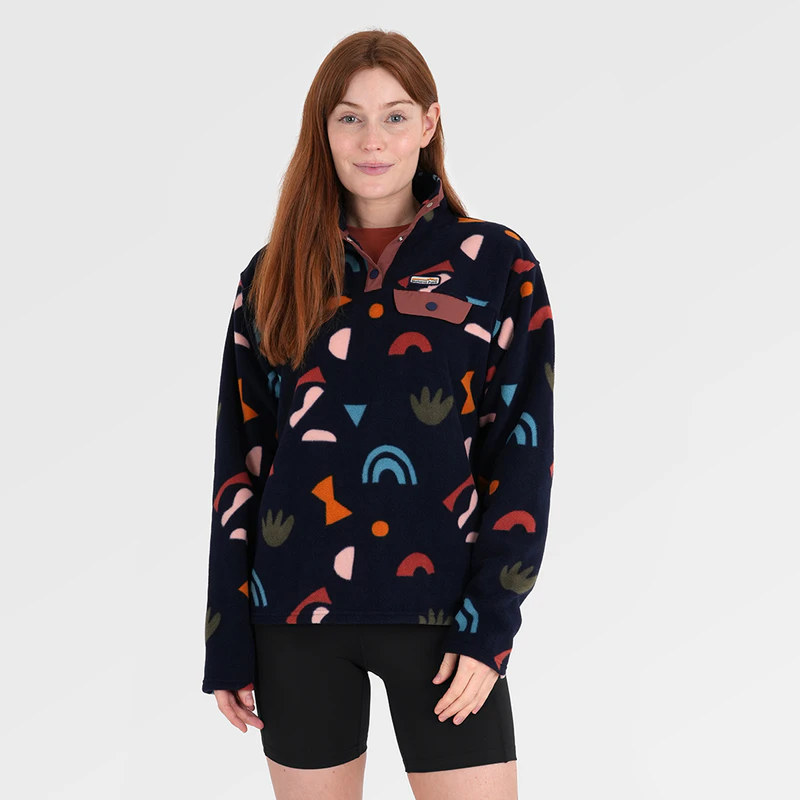 NaturalPark Womens Grinnell Snap Fleece Pullover (Wild Fragments/Marit