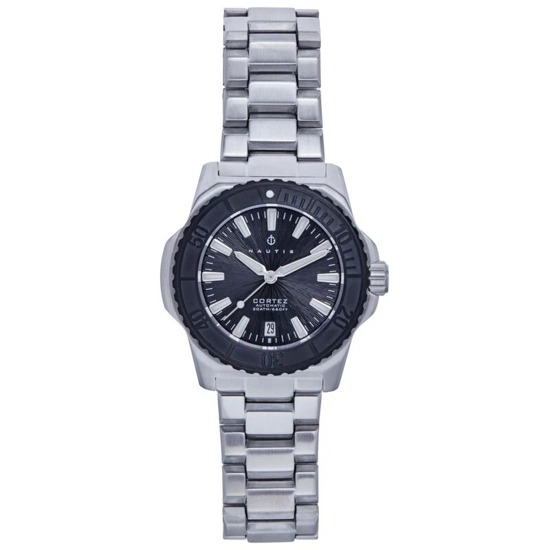 Nautis Mens Cortez Automatic Bracelet Watch (Black) | Sportpursuit.com