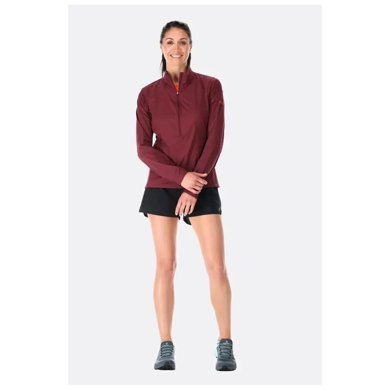 Rab Womens Windveil Pullover (Deep Heather/Graphene) | Sportpursuit.co