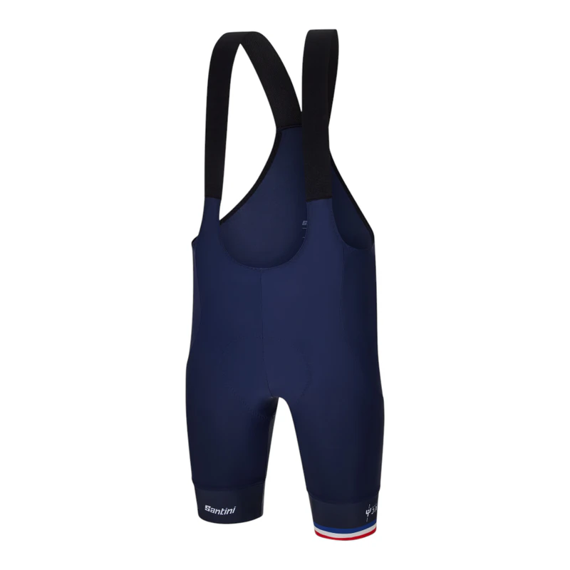 Santini Pantaloncini con bretelle Maillot Jaune Hautacam Uomo (Blu)