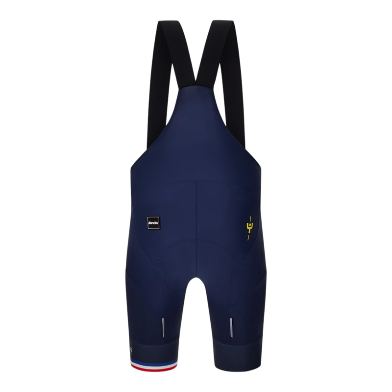 Santini Pantaloncini con bretelle Maillot Jaune Hautacam Uomo (Blu)