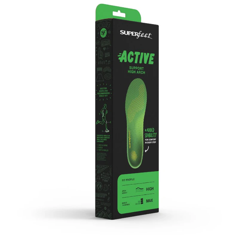 Superfeet Active Support High Arch Insoles (Green) | Sportpursuit.com