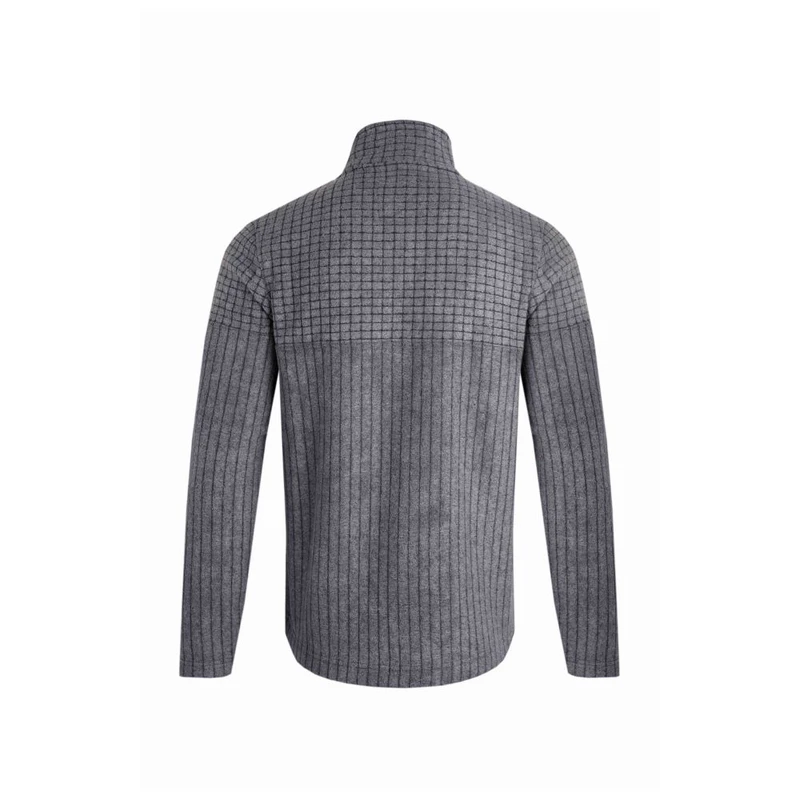 Weird Fish Mens Longmont 1/4 Zip Stripe Grid Fleece Pullover (Heather)