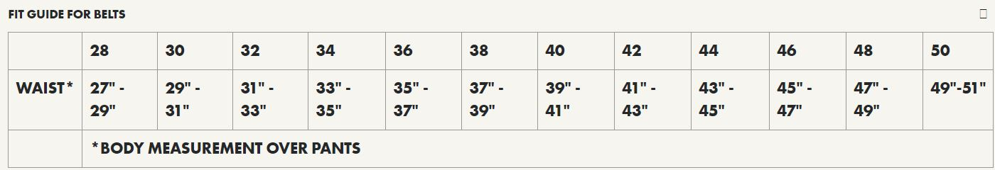 Filson Size Guide
